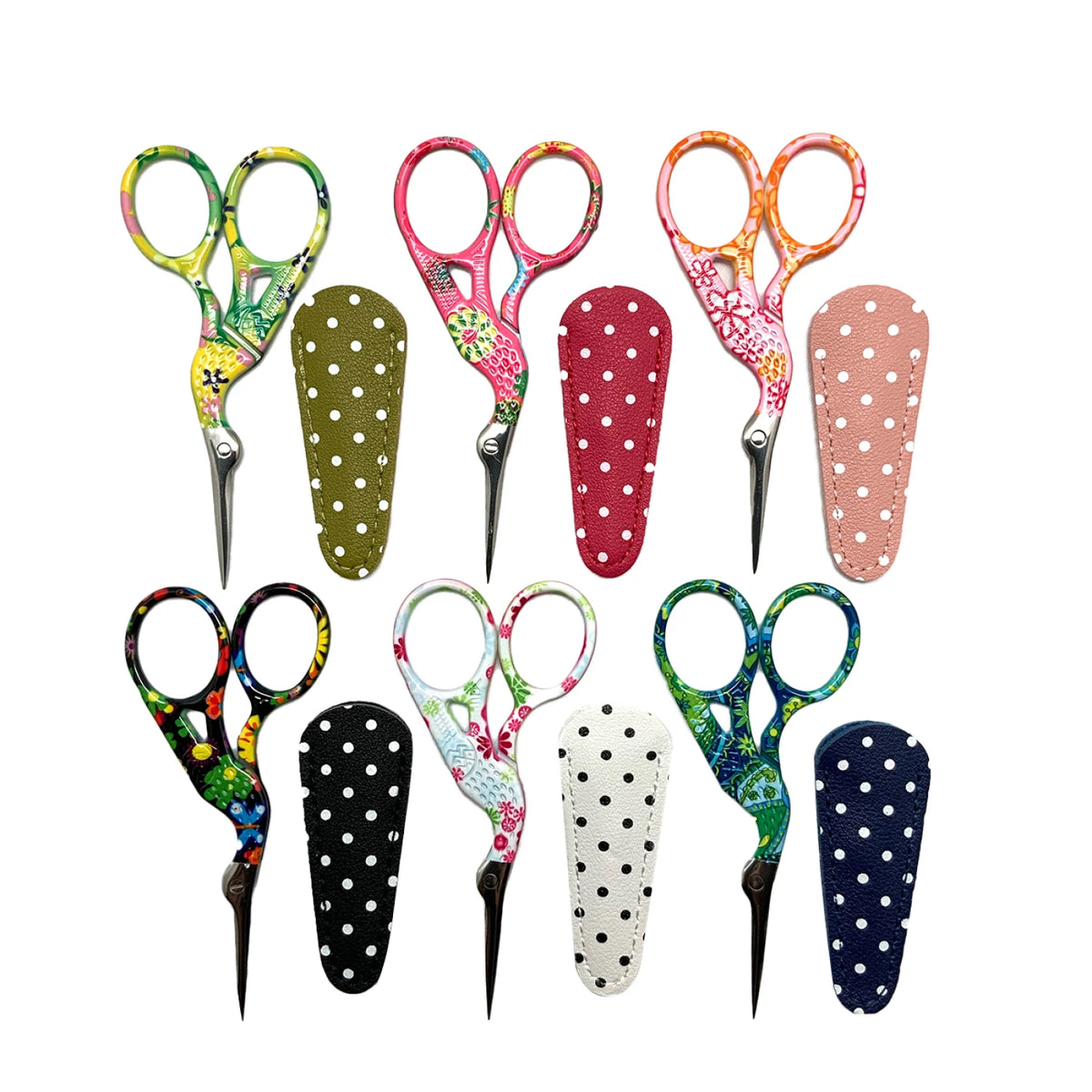 Stork Scissors From Allary Assorted Colours With Faux Leather Case ...