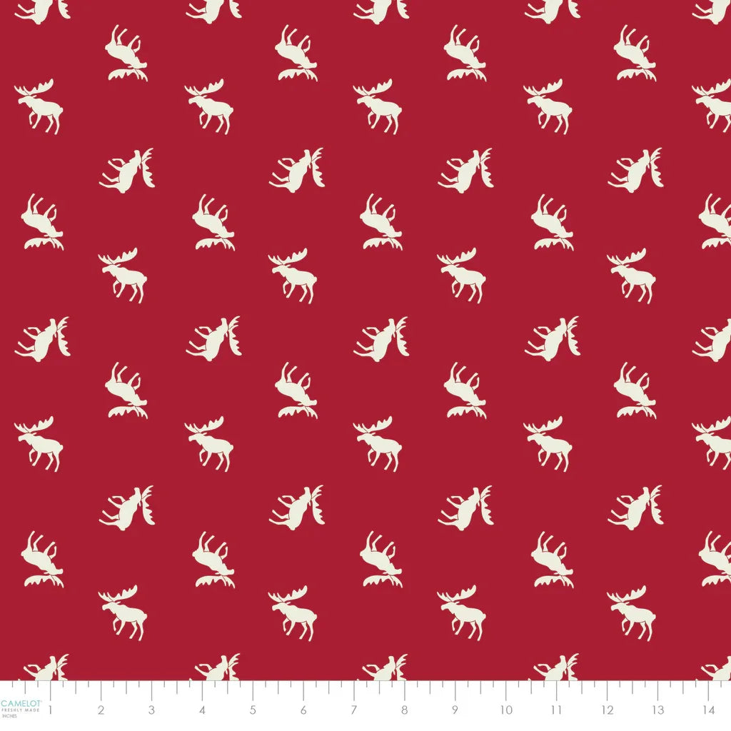 North Of Ordinary Quilt Fabric By Camelot Designs Moose - Red ...