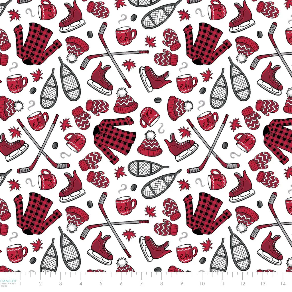 North Of Ordinary Quilt Fabric By Camelot Designs So Canadian Eh? - Wh ...