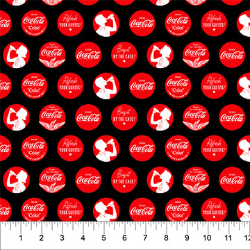 Coca-Cola® Quilt Fabric By Patrick Lose Dots - Black – Watergirl Quilt Co.