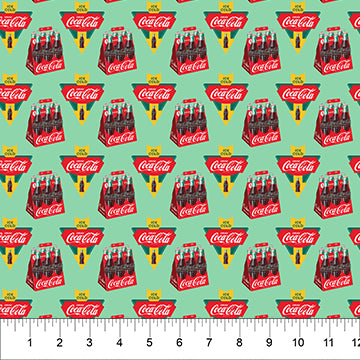 Coca-Cola® Quilt Fabric By Patrick Lose Coke Pack - Mint – Watergirl ...