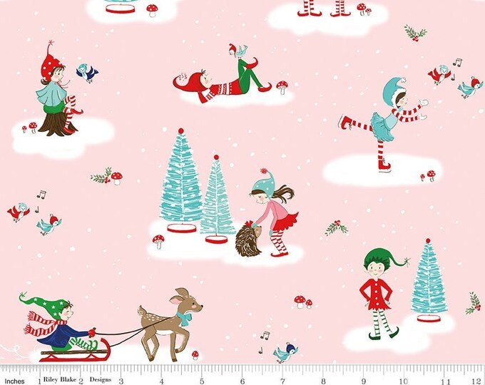 Pixie Noel 2 Quilt Fabric By Tasha Noel Main - Pink – Watergirl Quilt Co.